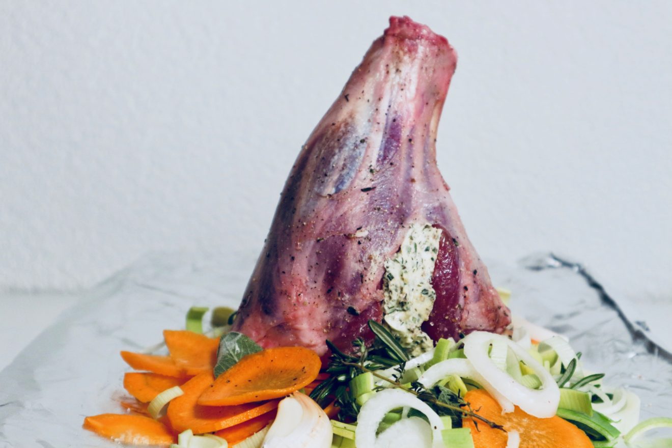 Lamsschenkel uit de oven